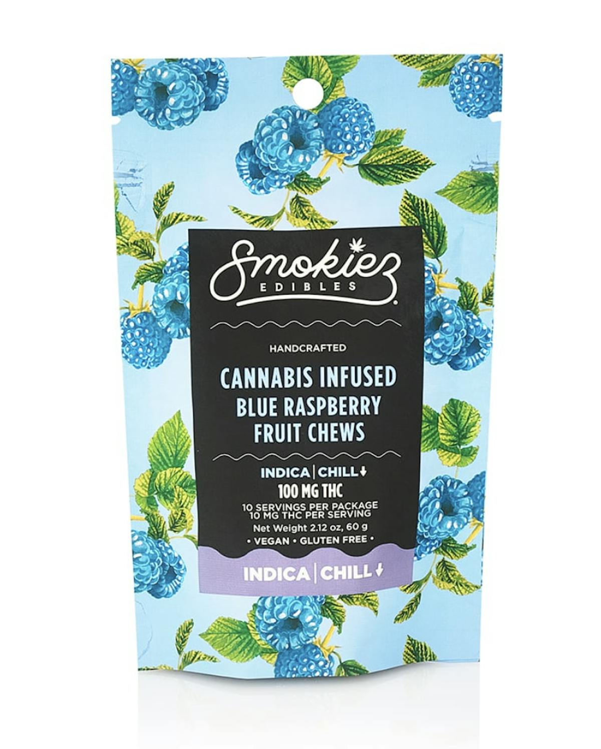 Smokiez – Sweet Blue Raspberry Indica Fruit Chews – 100mg .1g Edibles ...