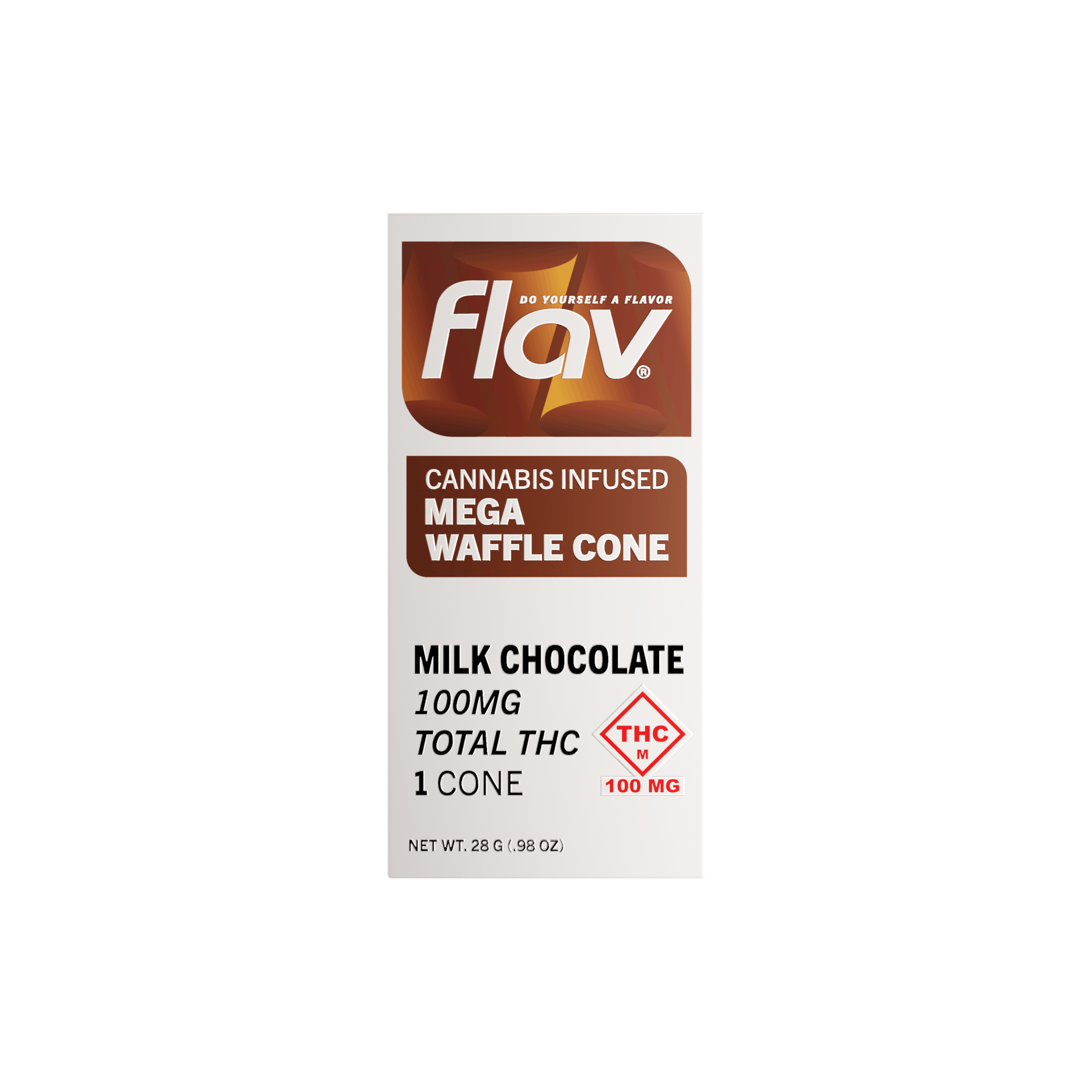 Milk Chocolate Mega Cone Chocolate 100mg 100mg Edibles | Flav