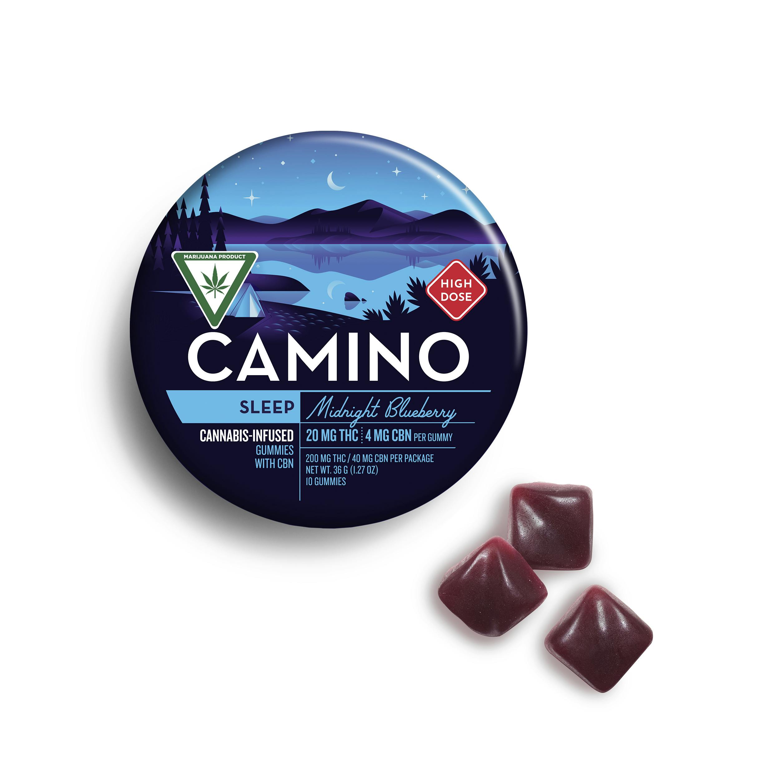 Camino 10:4 'Sleep' Midnight Blueberry CBN High Dose Gummies [10pk ... Camino 10:4 'Sleep' Midnight Blueberry CBN High Dose Gummies [10pk ...