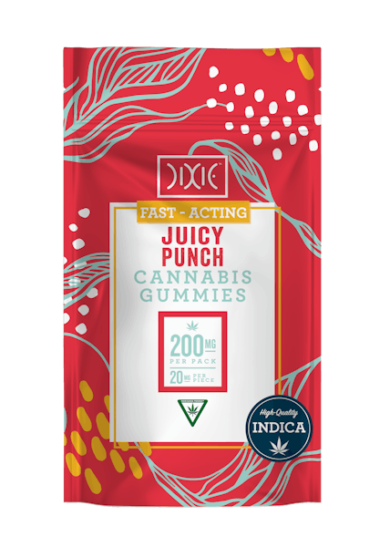 Dixie | Juicy Punch Indica Fast Acting Gummies | 200mg* | Edibles | 31 ...