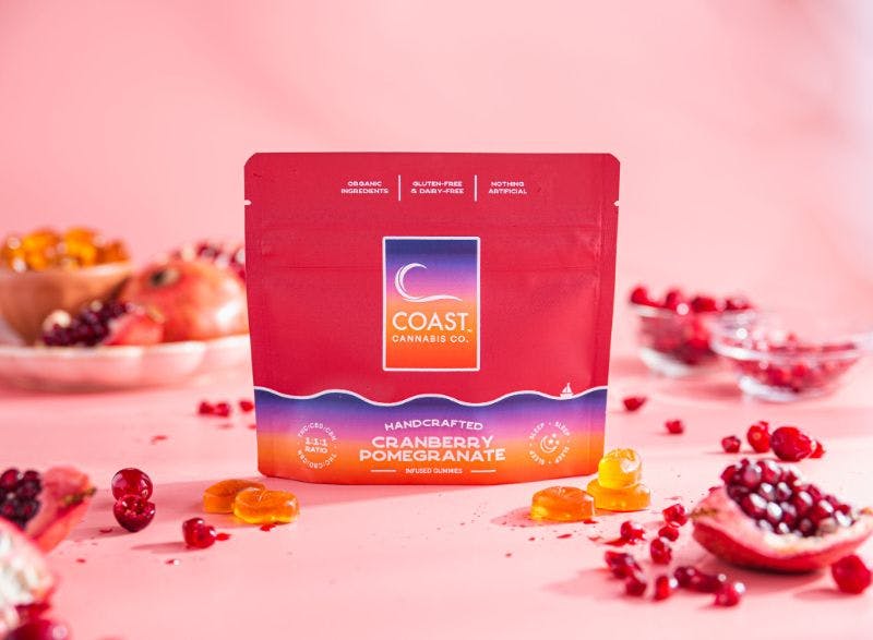 Cranberry Pomegranate Gummies 1:1:1 (THC:CBD:CBN) 100MG - Coast ...