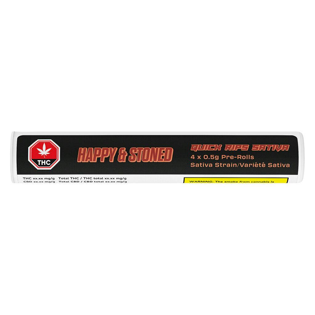 HAPPY & STONED - Quick Rips Sativa PRJs - 4x0.5g | Sessions Cannabis