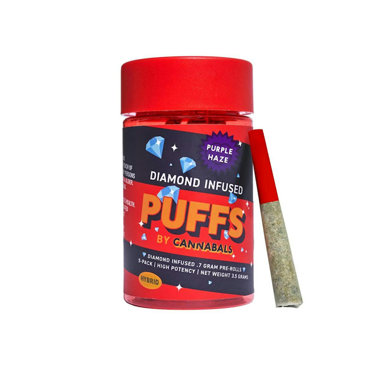 Cannabals Puffs | Purple Haze | Diamond Infused Pre-Rolls 7×0.5g 1/8oz ...