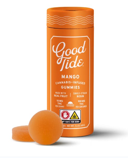 Good Tide Indica Mango Hash Rosin Gummies (10pk) 100MG | Casa Verde