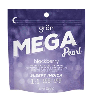 Blackberry Mega Pearl 1:1 CBN | 100mg | Nectar - Woodstock Blackberry Mega Pearl 1:1 CBN | 100mg | Nectar - Woodstock