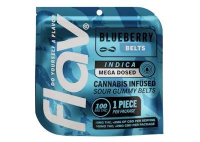 Blueberry Belts Mega Dosed | THC: 100mg by Flav | Buy Online ...