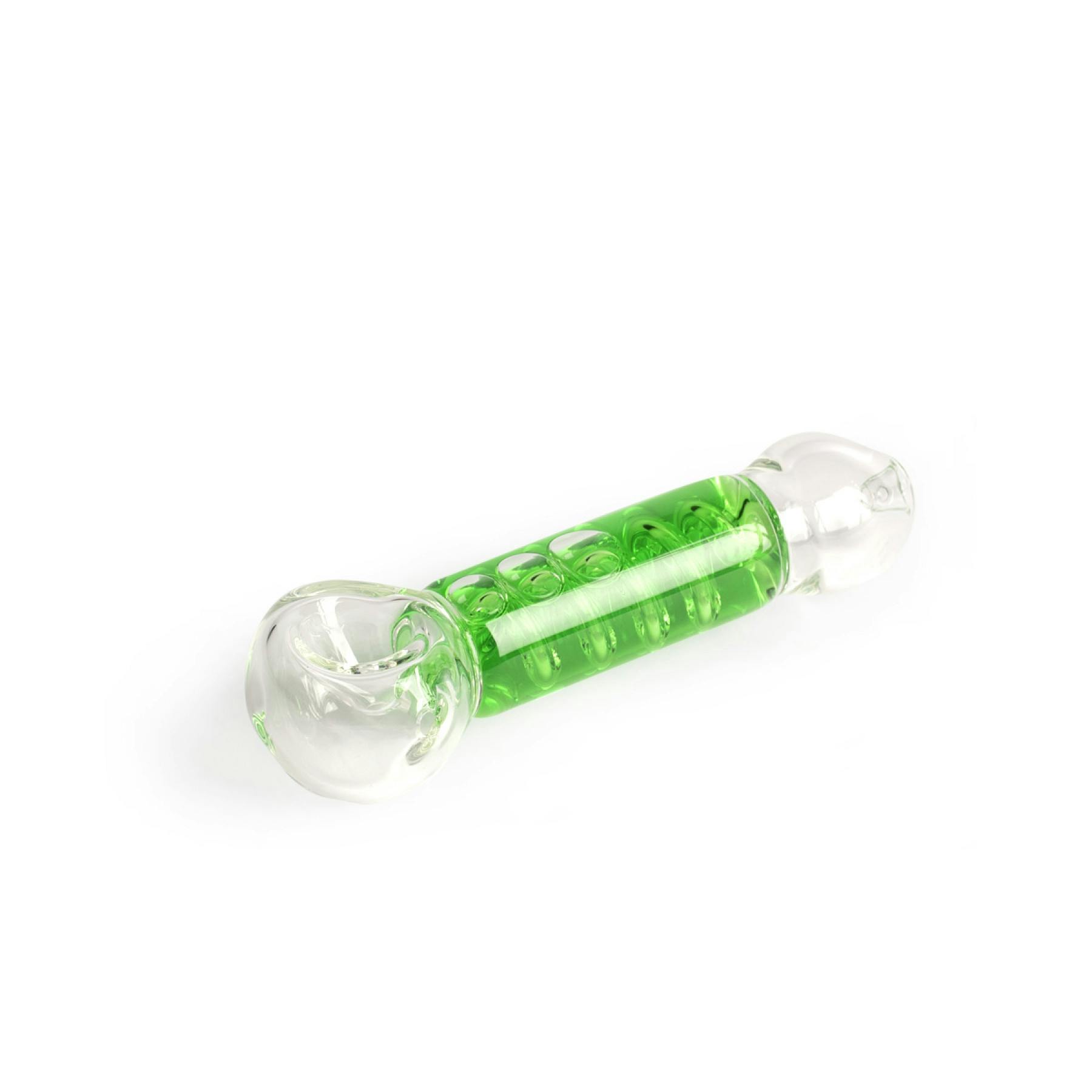 Red Eye Glass - Hand Pipe - Chiller Coil - 4.5" - Green | Sessions Cannabis