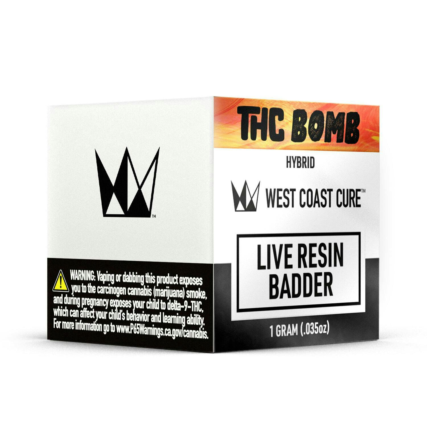 West Coast Cure - THC Bomb - Live Resin Badder - 1g - Cookies San ...