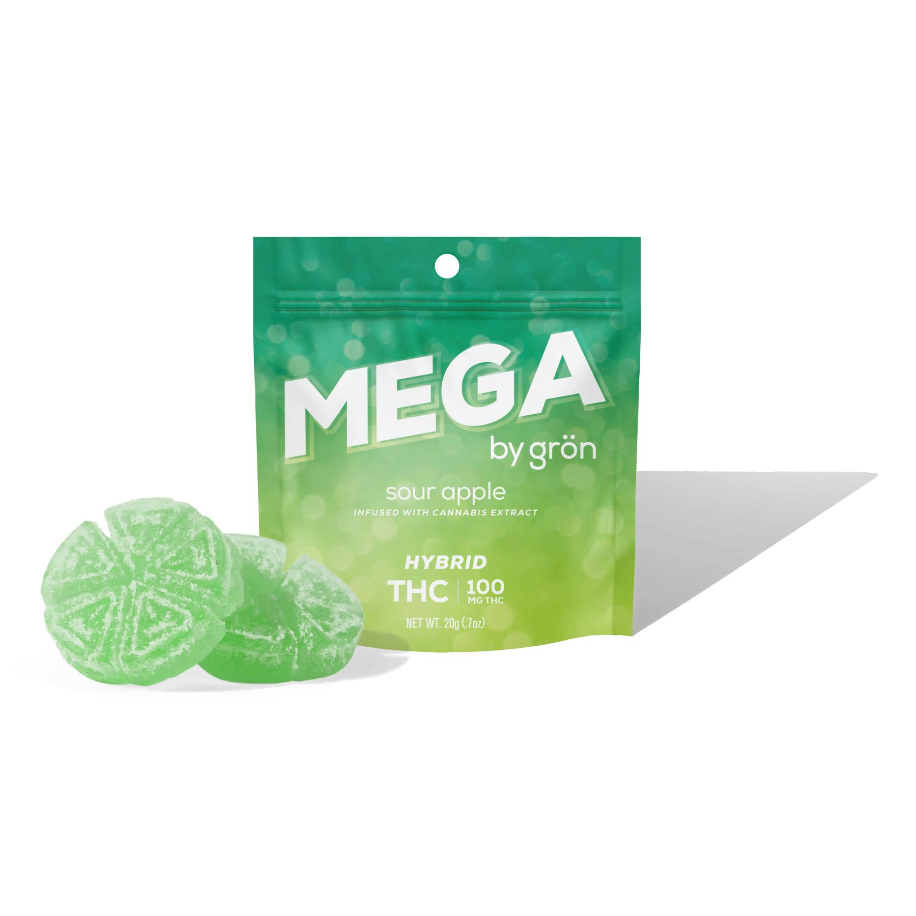 Grön THC Sour Apple Mega Discs - Hybrid | Curaleaf