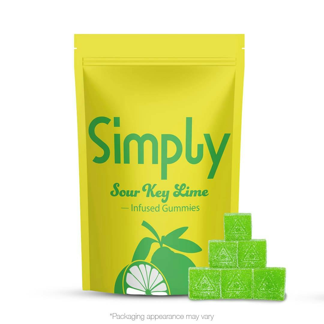 Simply - Sour Key Lime Gummies 100mg Edibles - Evesham
