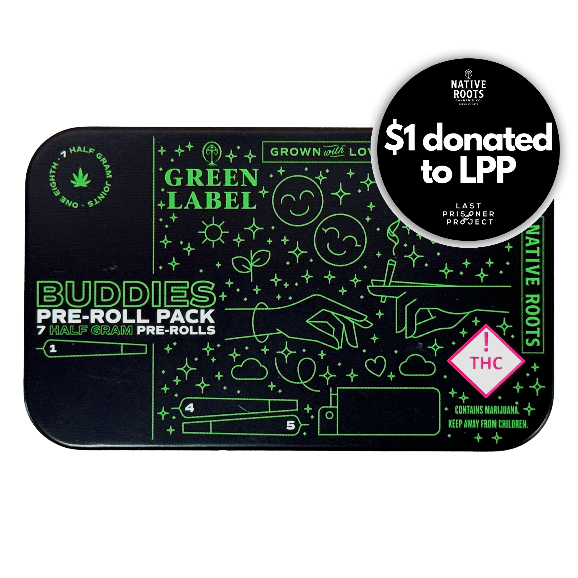 Green Label Apple Fritter Buddies Joint 7x0.5g | REC | Native Roots ...