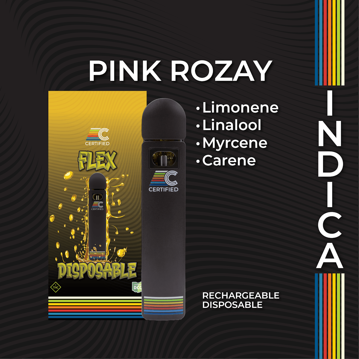 Pink Rozay – FLEX | 1g Disposable 1g Vaporizers | CERTIFIED