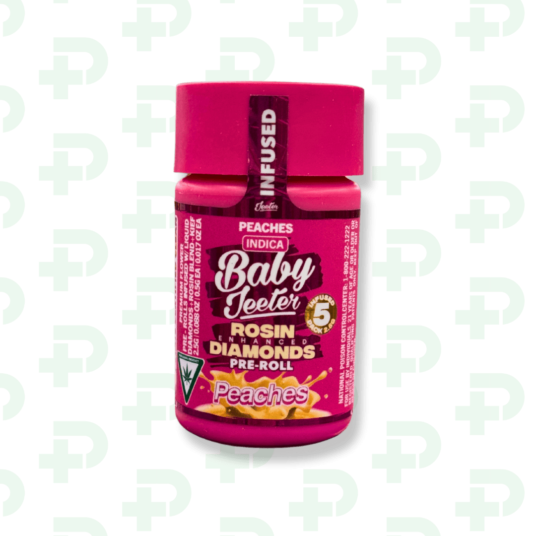 Baby Jeeter 5 Pack Quad Infused Prerolls - Indica - Peaches