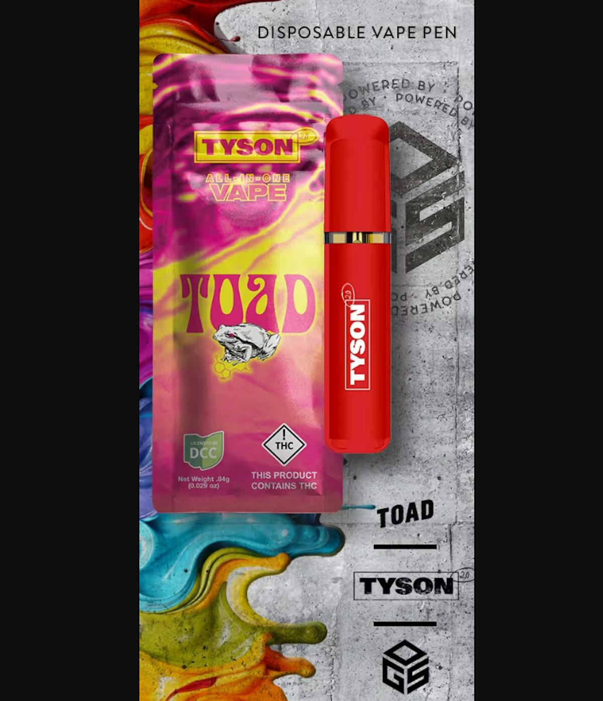 Toad Disposable Vape | 1g 1g Vaporizers | Tyson 2.0