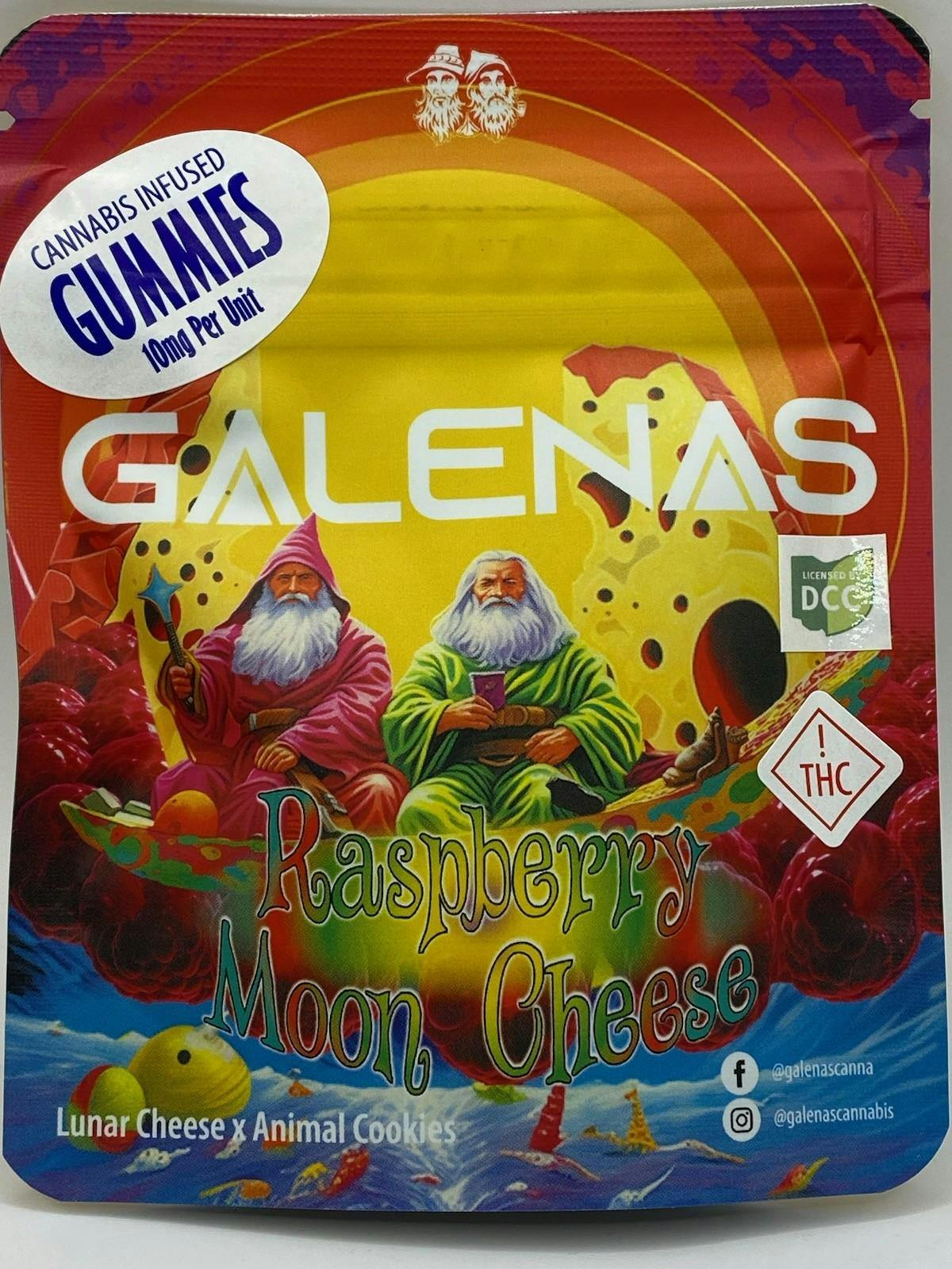 Raspberry Moon Cheese Gummies 50mg | 5pk 5pk Edibles | Galenas
