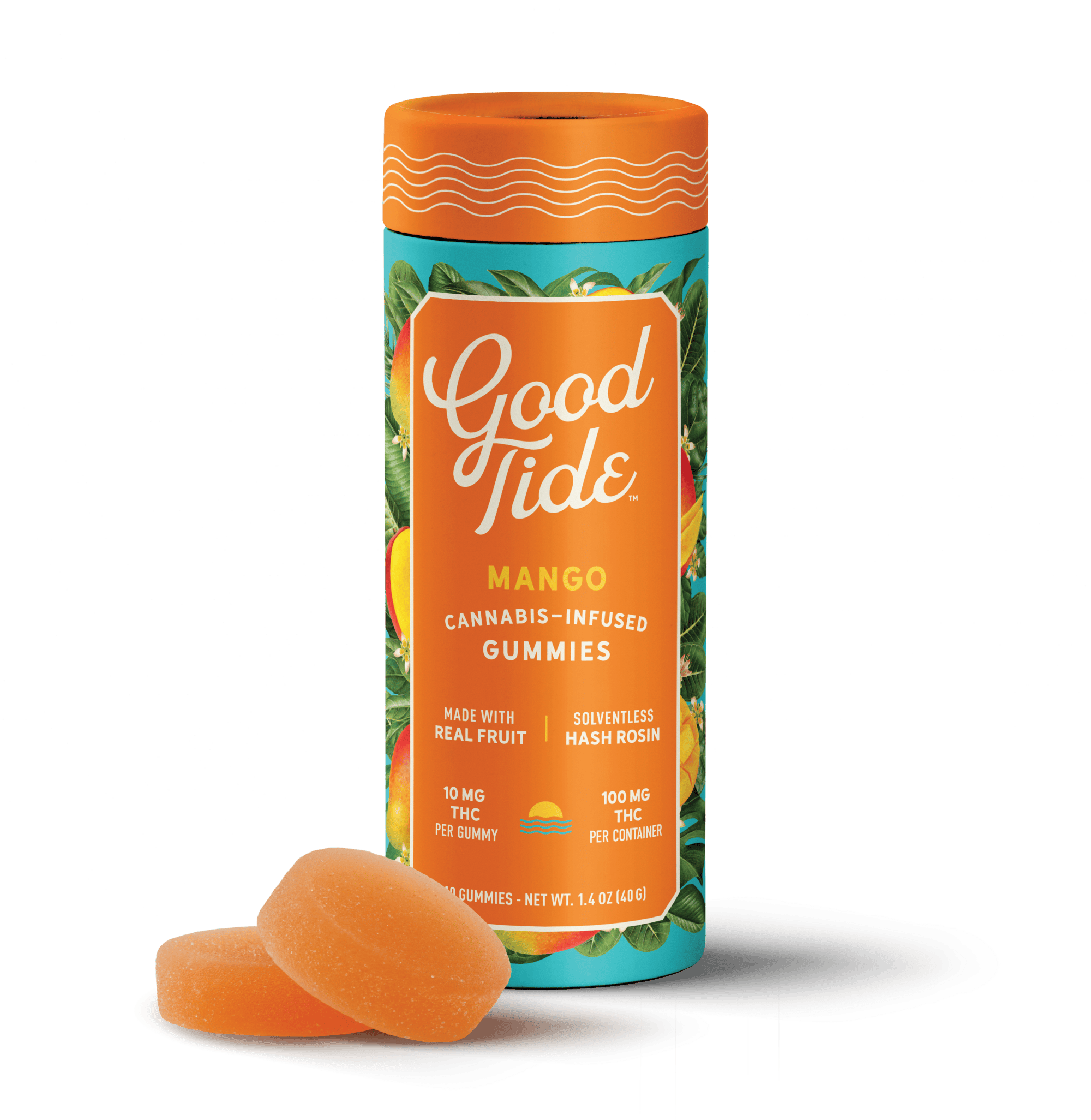 Good Tide Mango Live Rosin Gummies 100mg | REC | Native Roots Cannabis