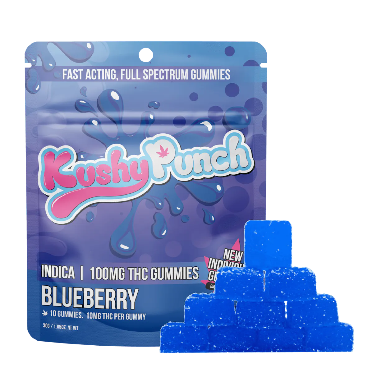 BLUEBERRY INDICA .1g Edibles | Kushy Punch