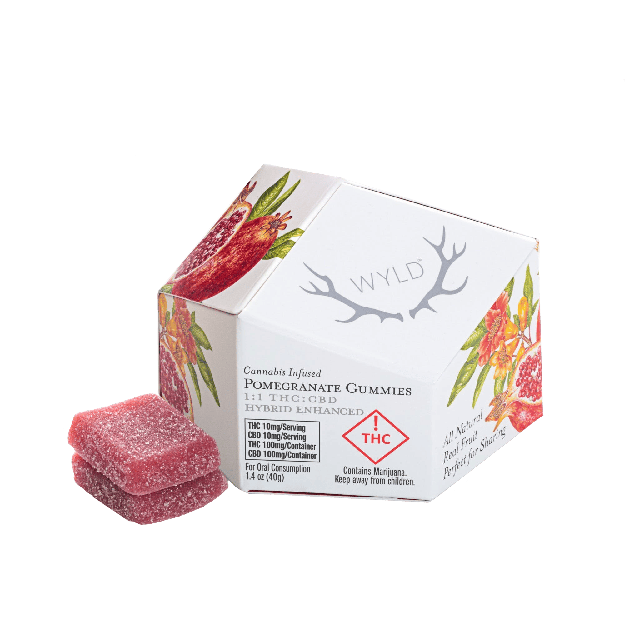 WYLD Hybrid 1:1 Pomegranate Gummies 100mg THC/100mg CBD | REC | Native ...