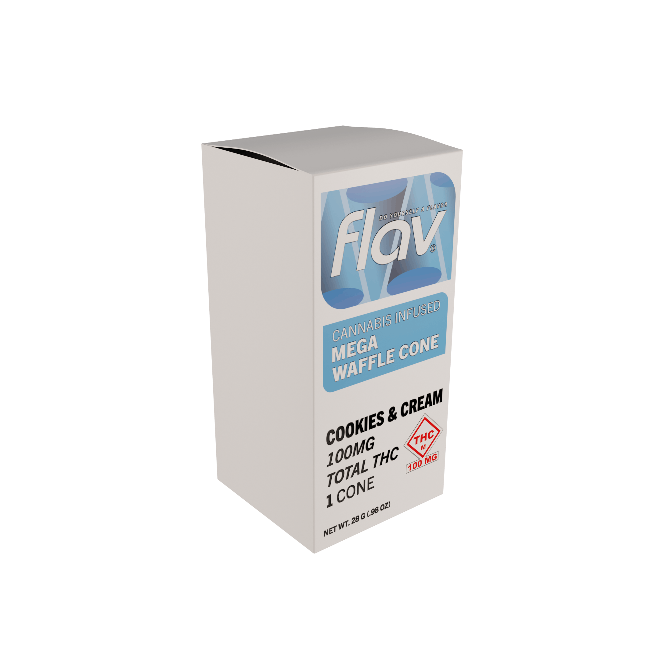 Cookies and Cream Chocolate Mega Cone | 1pk 100mg Edibles | Flav