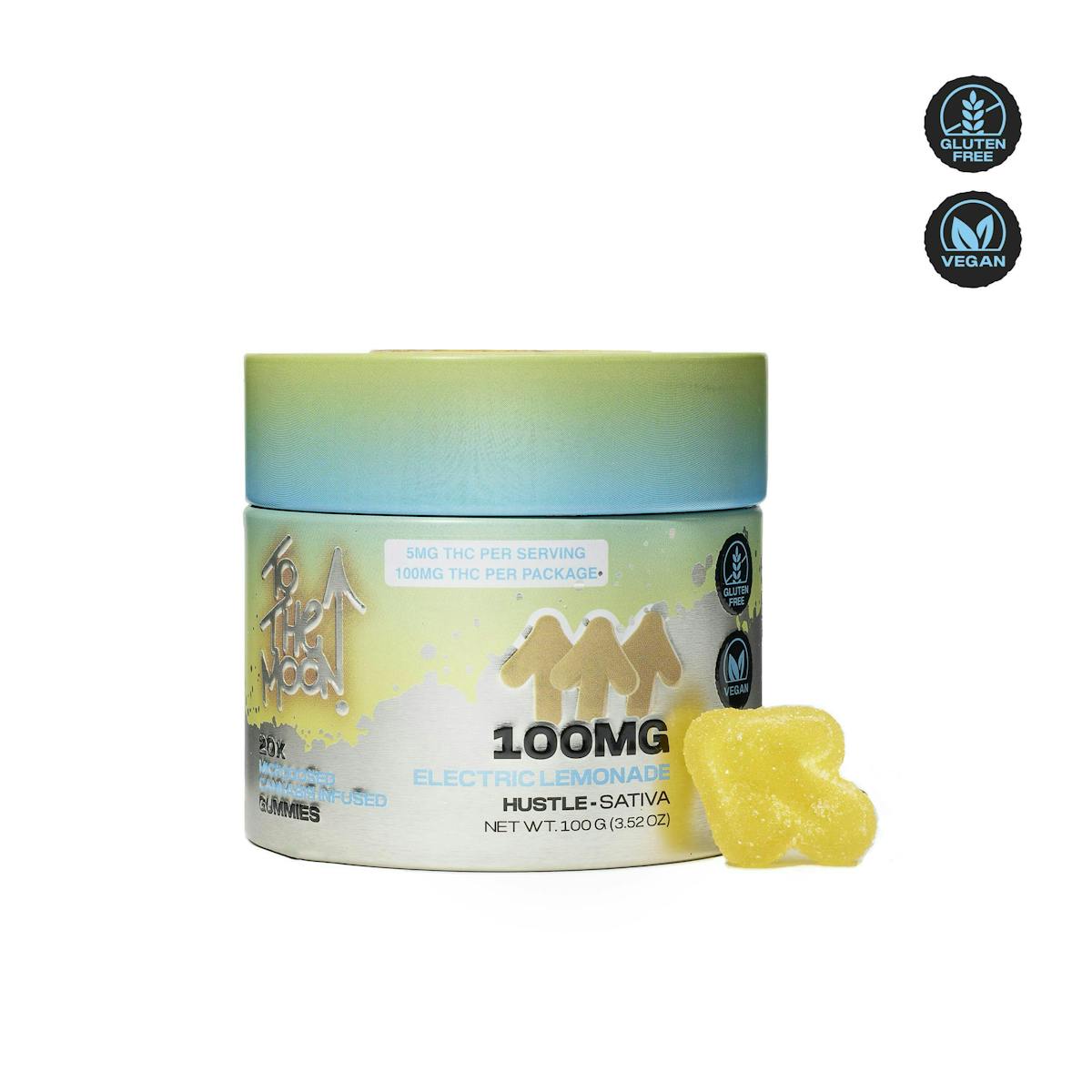 To The Moon | Electric Lemonade | 20PK Gummies 100mg .1g Edibles | To ...