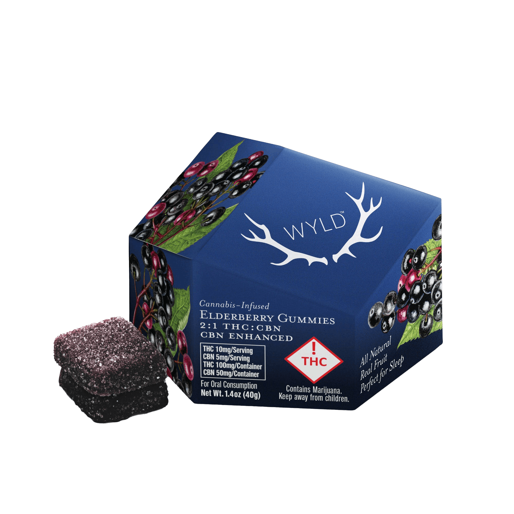 WYLD Elderberry 2:1 CBN Gummies 100mg THC/50mg CBN | Native Roots Cannabis