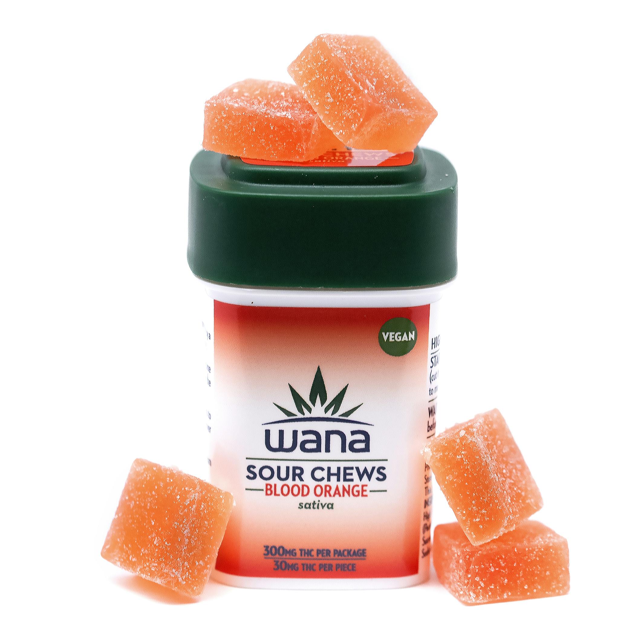 Wana Blood Orange Sativa Sour Chews 10-Pk 400mg