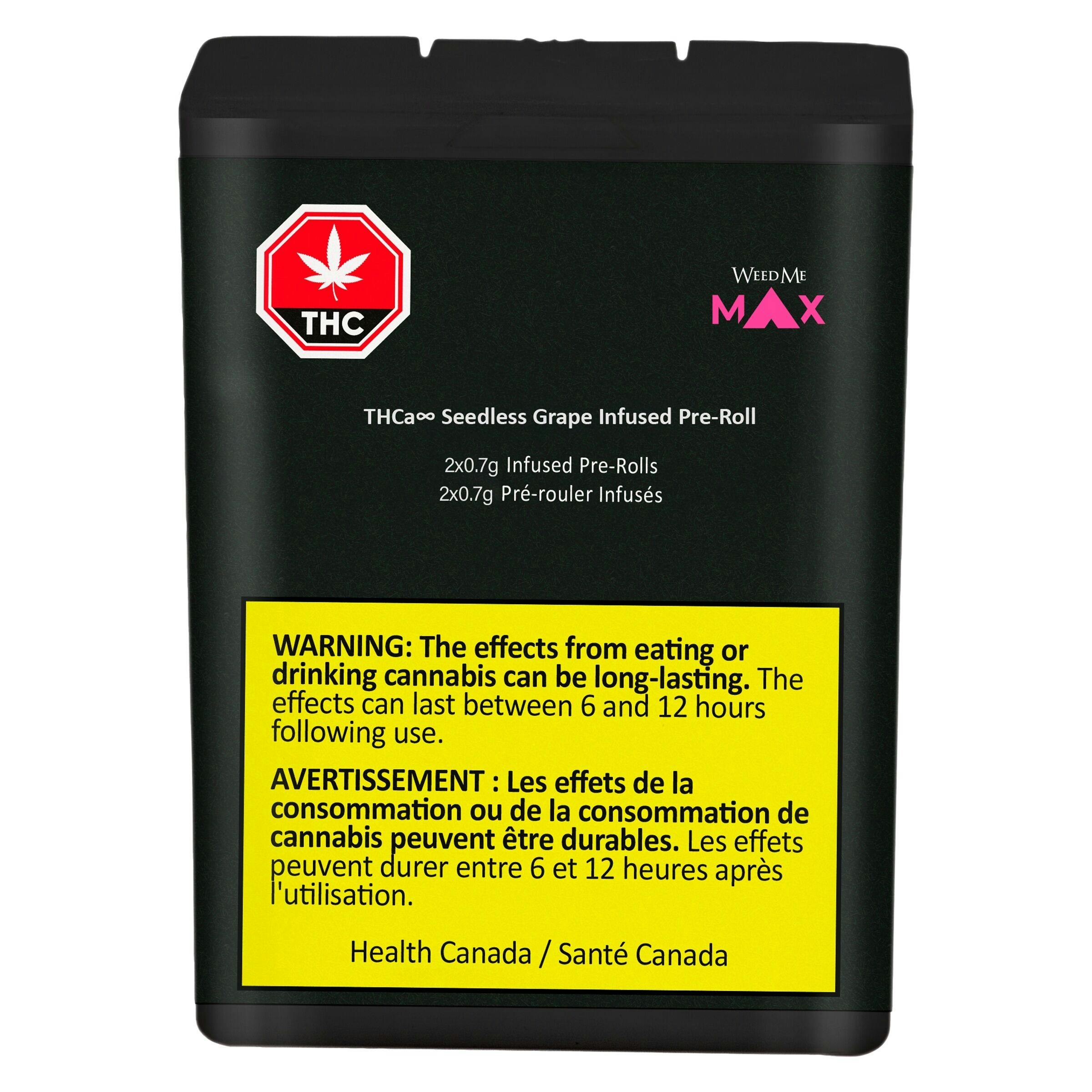 Weed Me Max - THCa Seedless Grape Infused PRJs - 2x0.7g | Sessions Cannabis