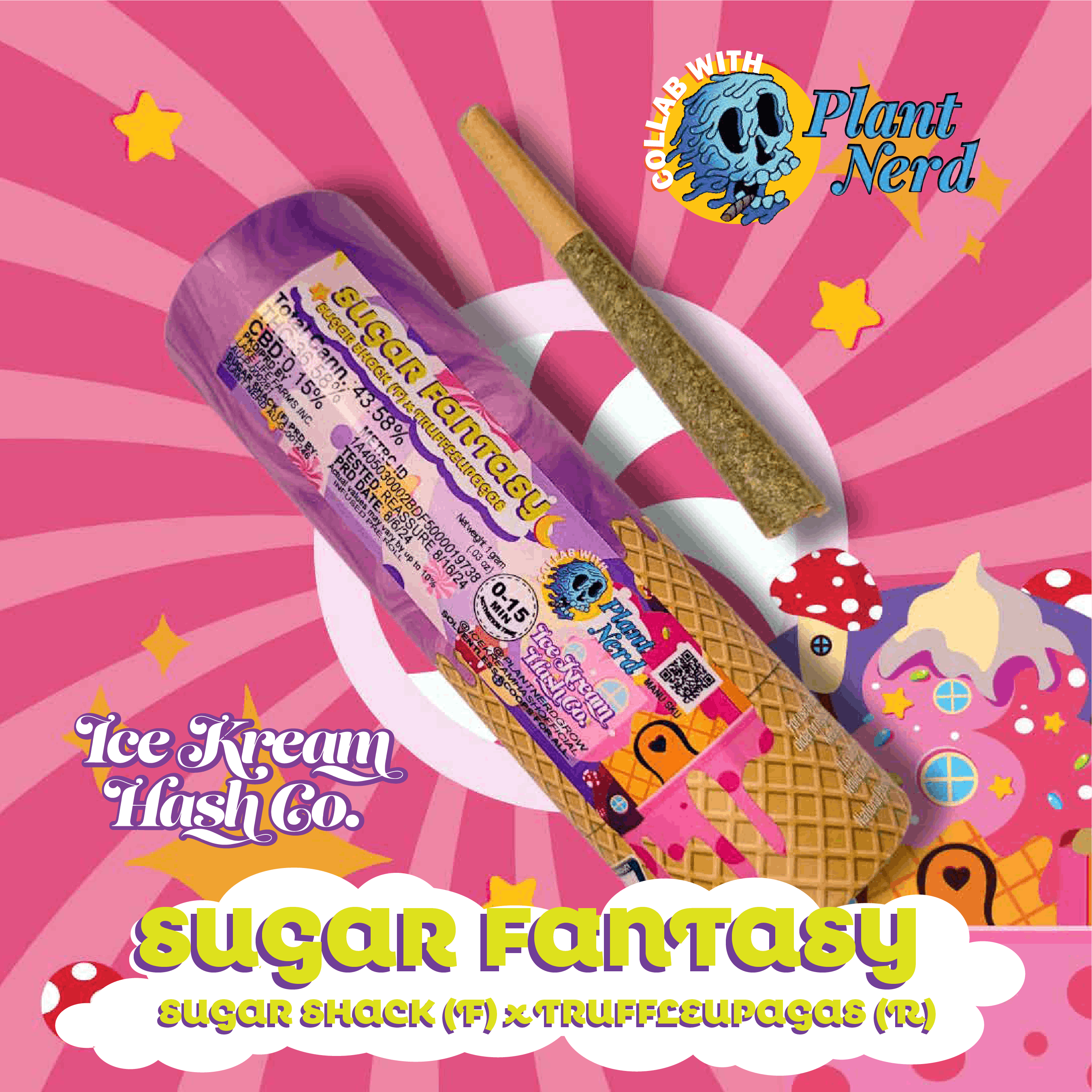 Ice Kream Hash Co. | Sugar Fantasy Rosin Infused Pre-Roll | 1g | Pre ...