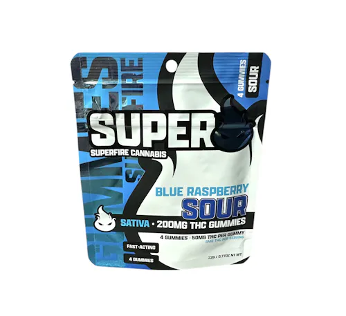 Superfire Sour Blue Raspberry Gummies 200mg Rec - Exclusive Cannabis ...