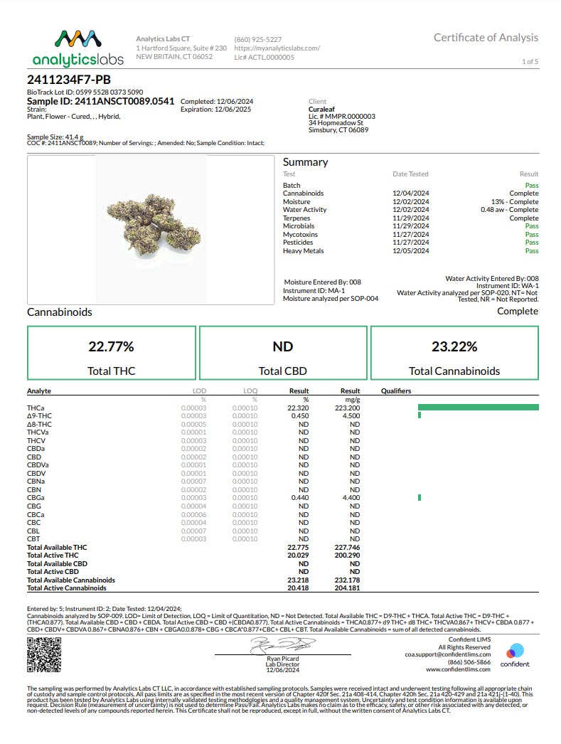 Curaleaf Whole Flower PBB (H) 00398 | Curaleaf