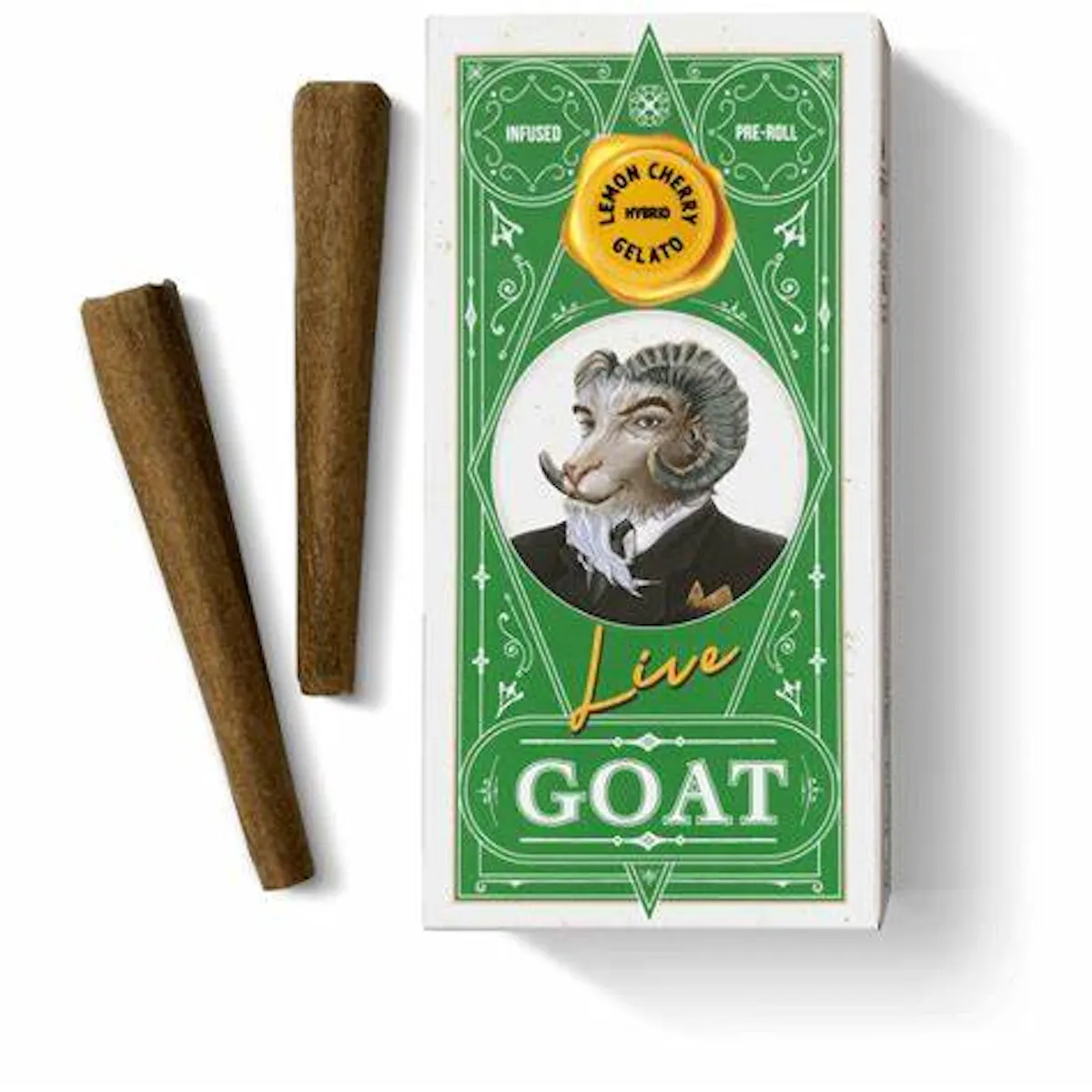 Goat Live | Lemon Cherry Gelato | Infused 2pk 1.2g Pre-rolls | GOAT