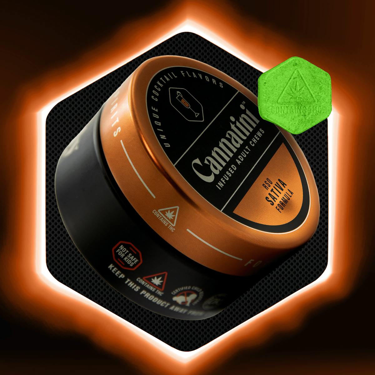 RSO Sativa Apple Martini Gummies 100mg (20pk) .1g Edibles | Cannatini