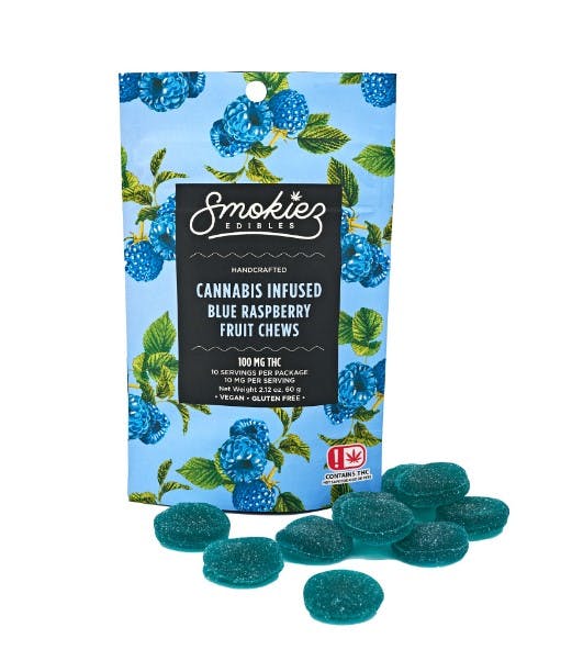 Buy Smokiez Edibles Sweet Blue Raspberry | Indica Gummies 100mg Online ...