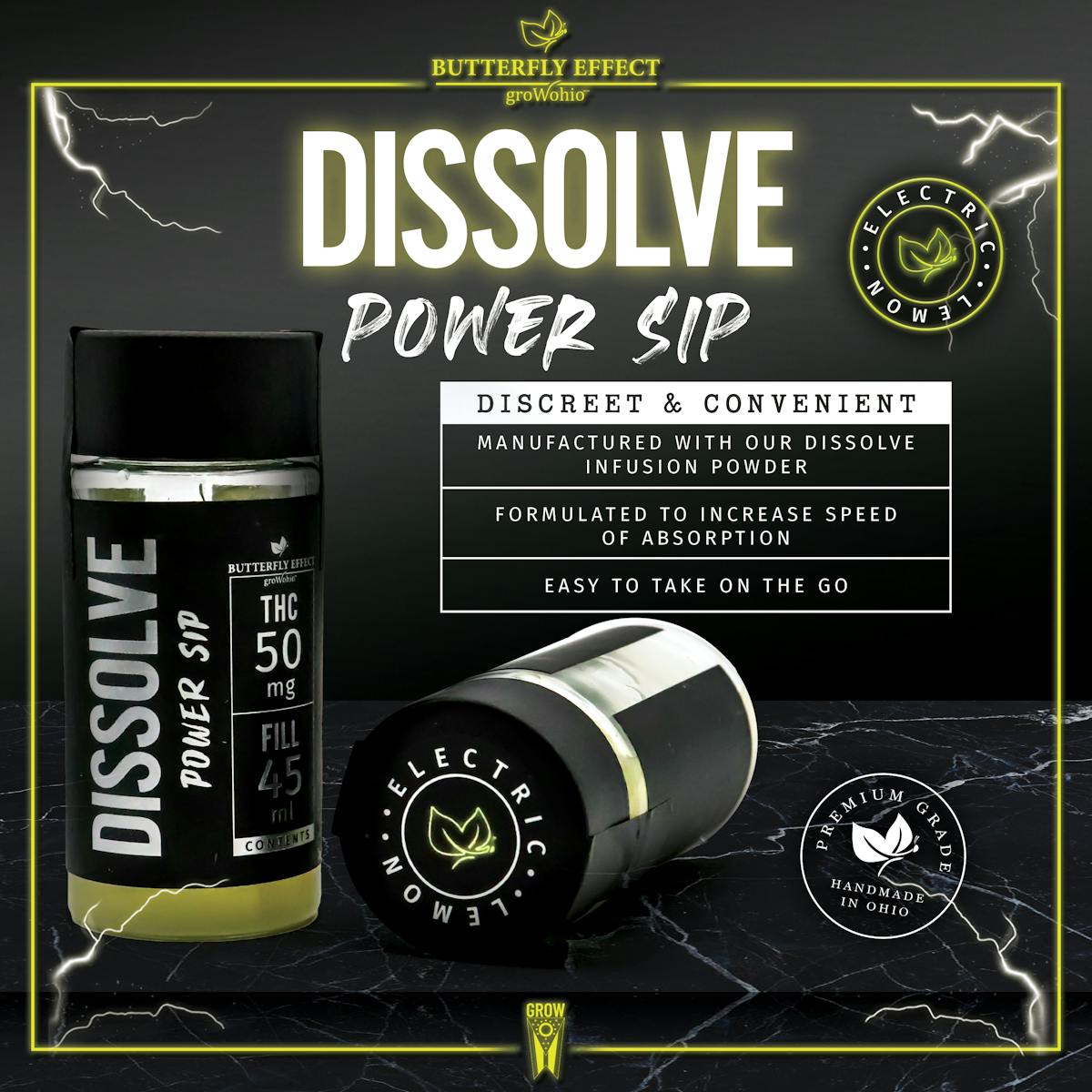 Lemon Power Sip 1pk Edibles | Butterfly Effect by Grow Ohio
