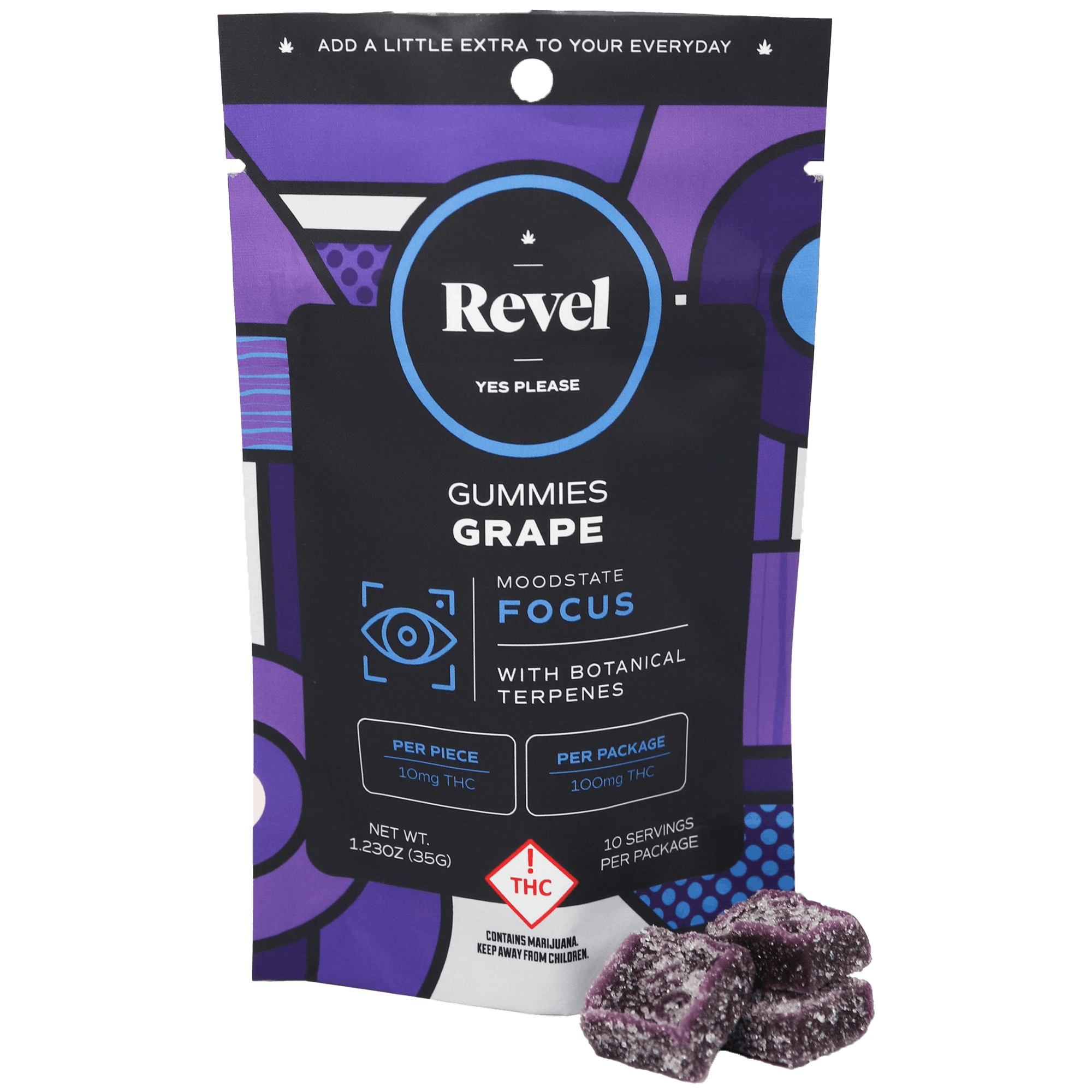 Revel Focus Grape Gummies 100mg | Native Roots Cannabis