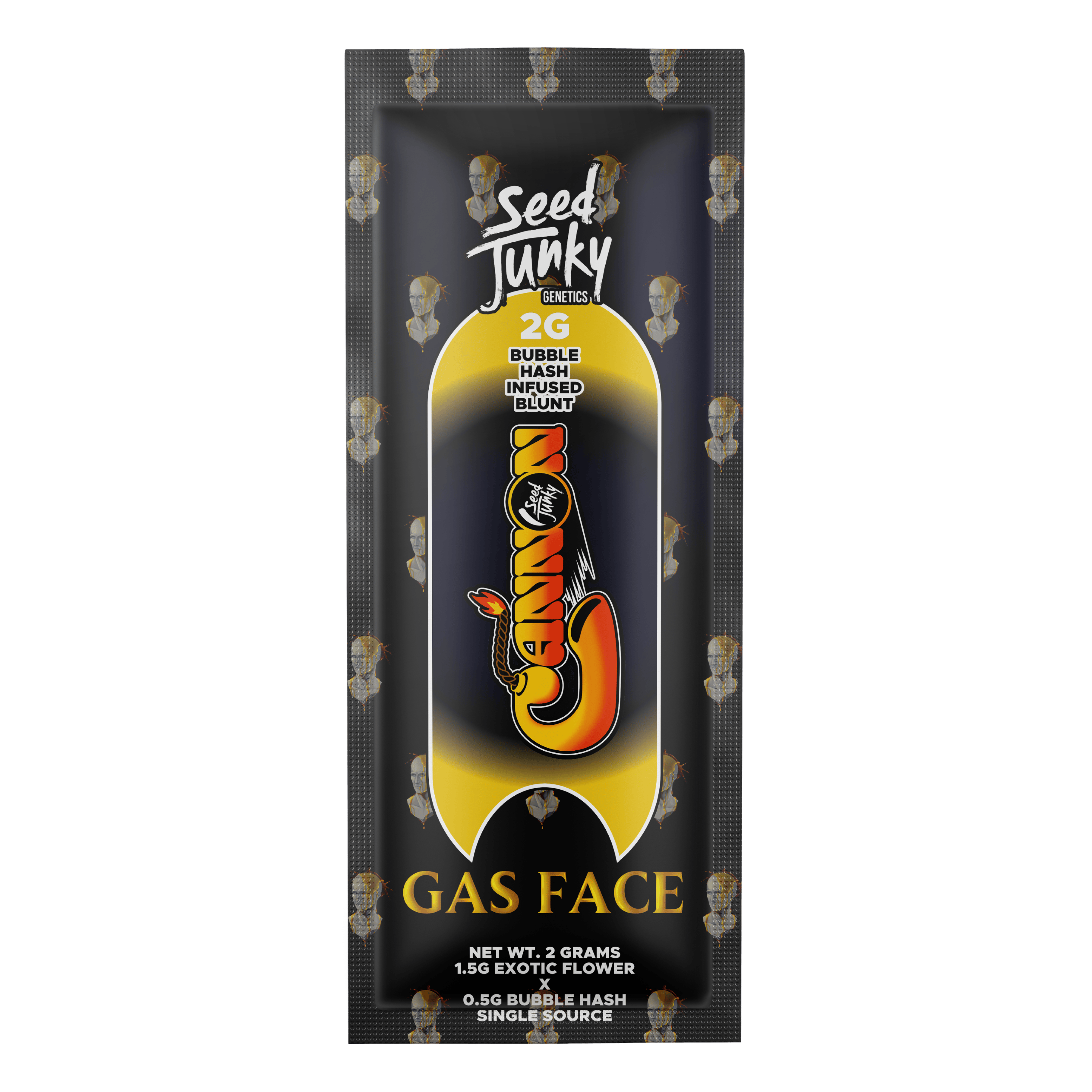 Seed Junky 2g Infused Bubble Hash Cannon Preroll Gas Face
