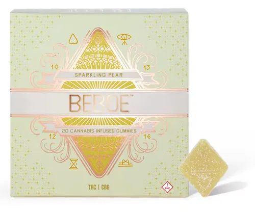 Beboe Sparkling Pear (5mg THC: 5mg CBG) Gummies x 20ct - Be Stores