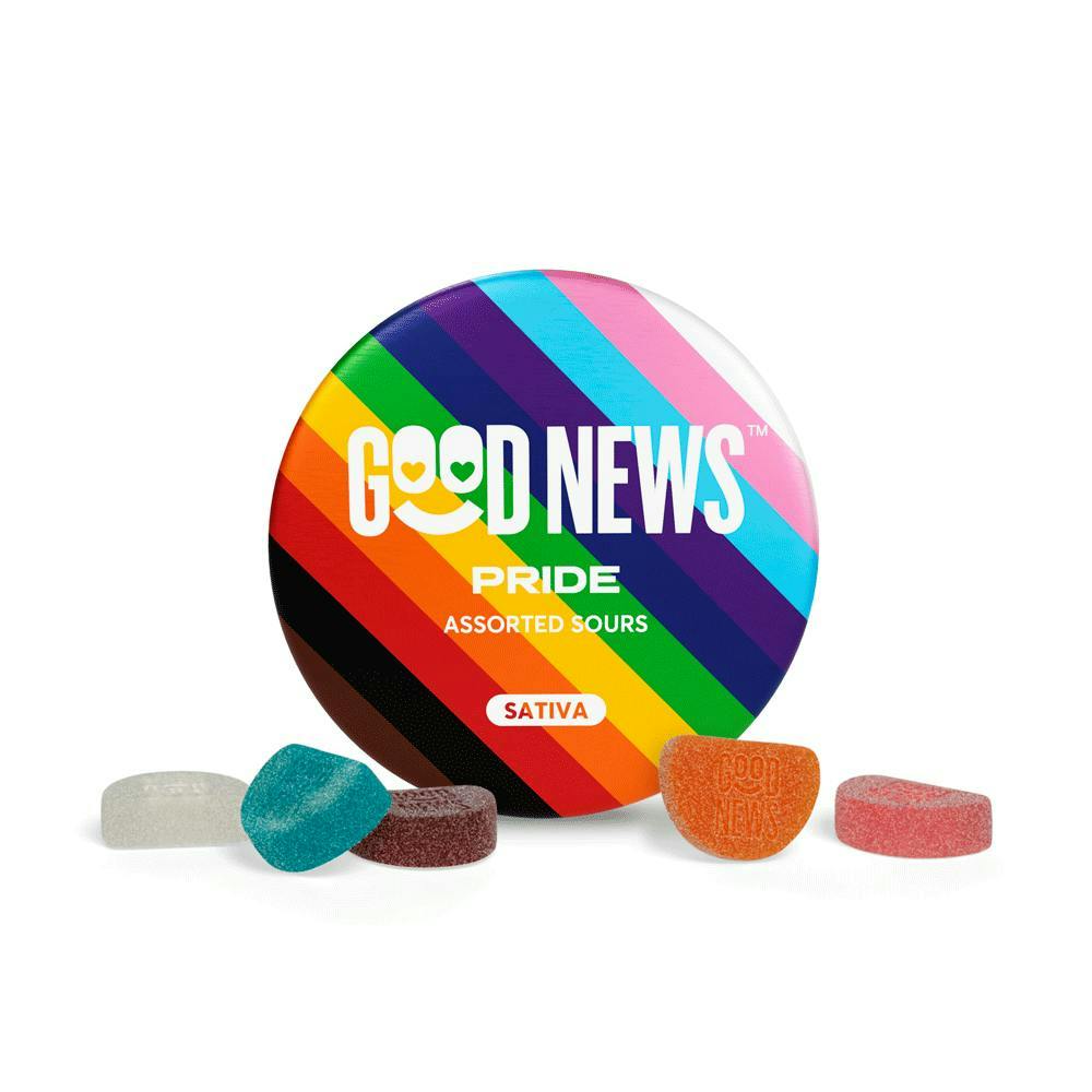 Good News Pride Assorted Sour Gummies 100mg 20pk .1g Edibles | Go To ...