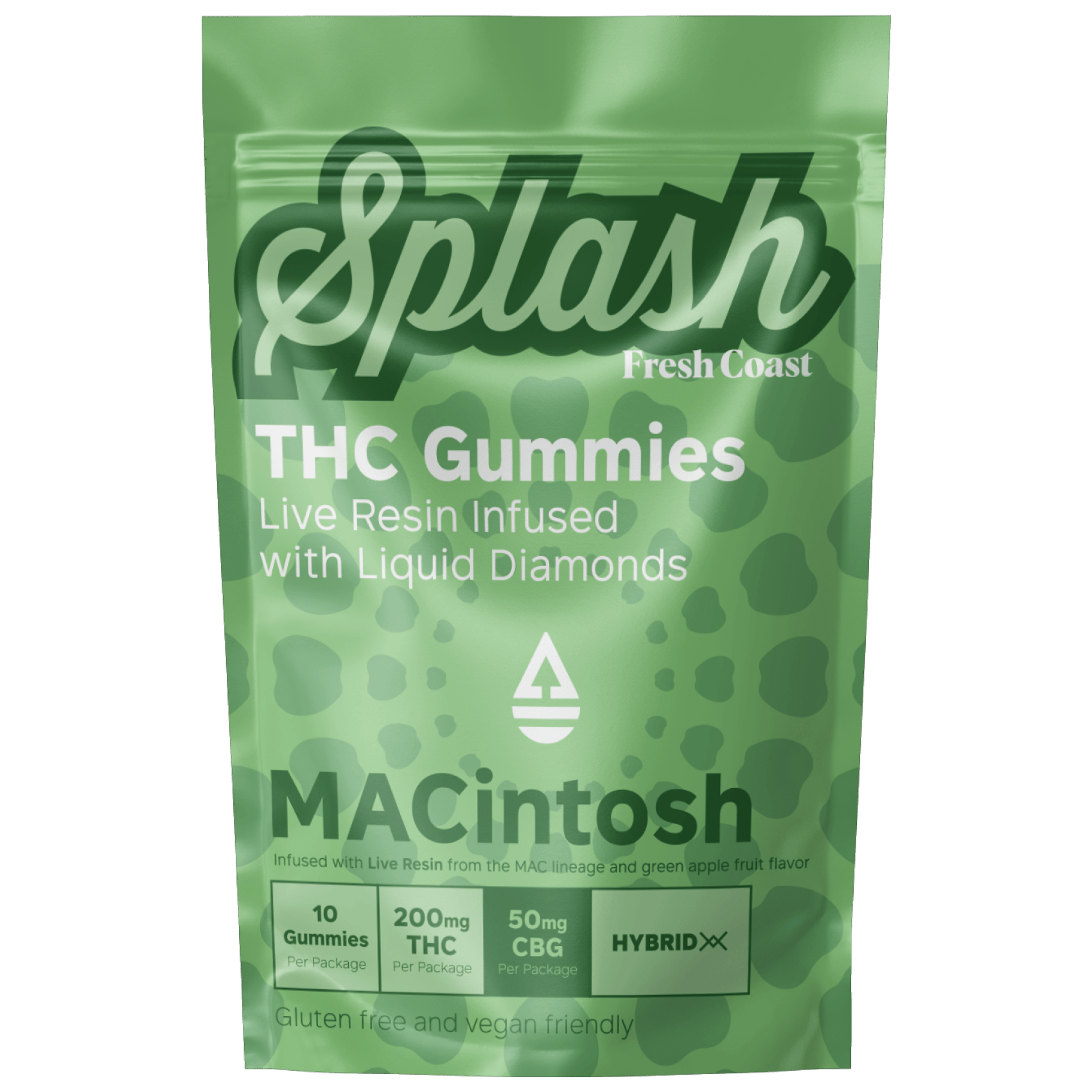 Splash | Green Apple + MACintosh Live Resin 4:1 THC:CBG Gummies | 200mg ...