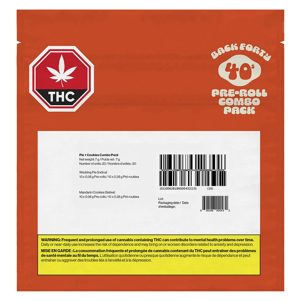 Back Forty - Pie and Cookies Combo Pack - 20x0.35g | Sessions Cannabis