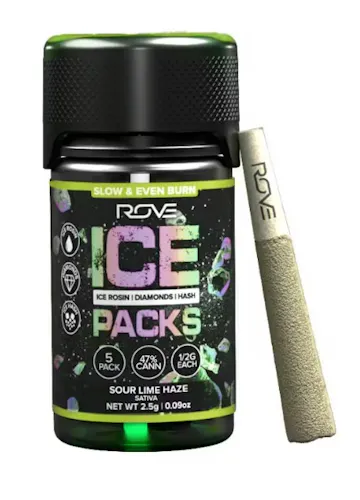 Shop Rove | Ice Packs Infused Pre-Roll Pack | Sour Lime Haze | 5pk/2.5g ...