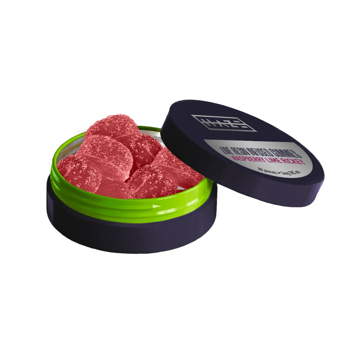 Haze Raspberry Lime Rickey Live Resin Gummies 100mg 20pk .1g Edibles ...