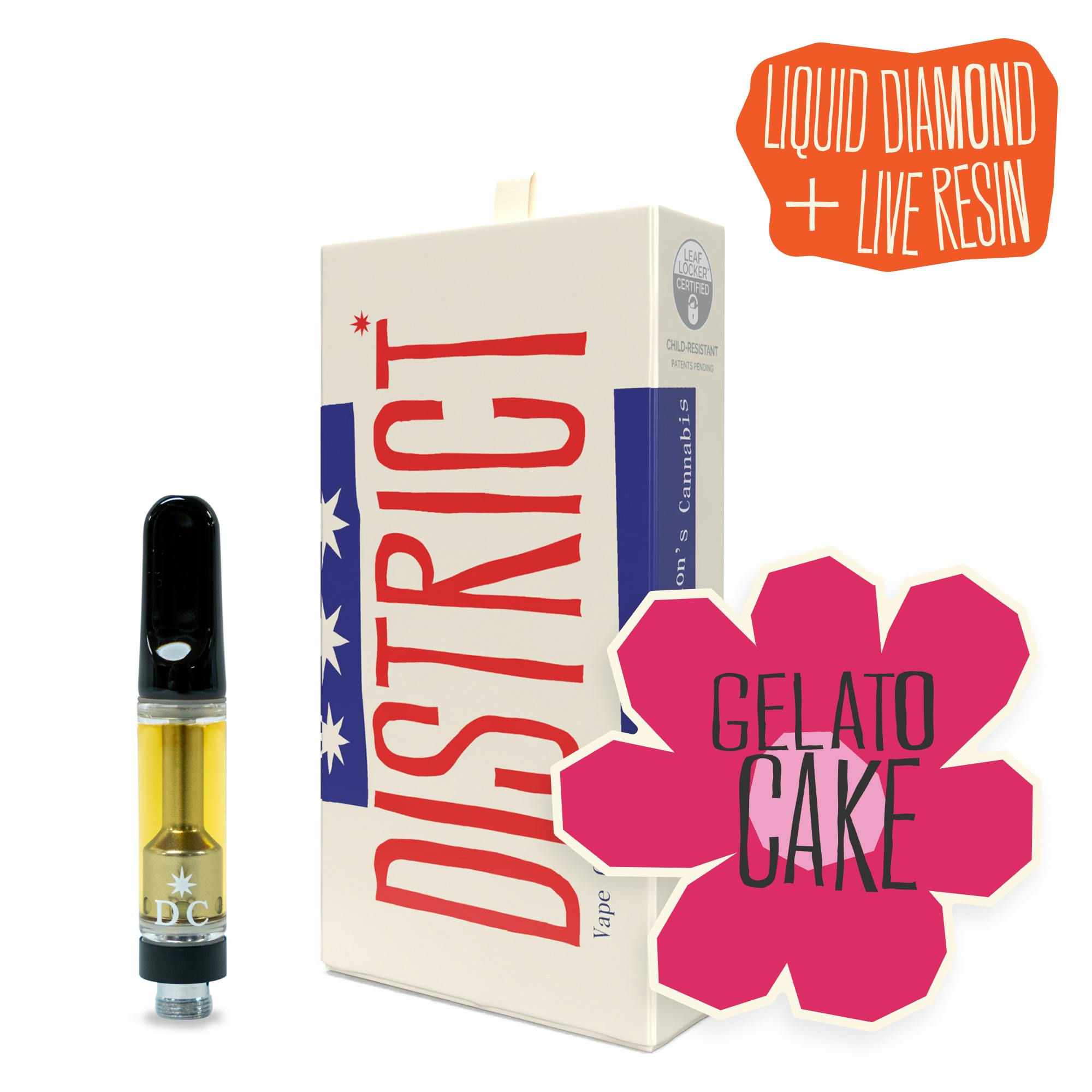 Shop District Cannabis Gelato Cake Liquid Diamonds and Live Cartridge in Washington | DISTRICT