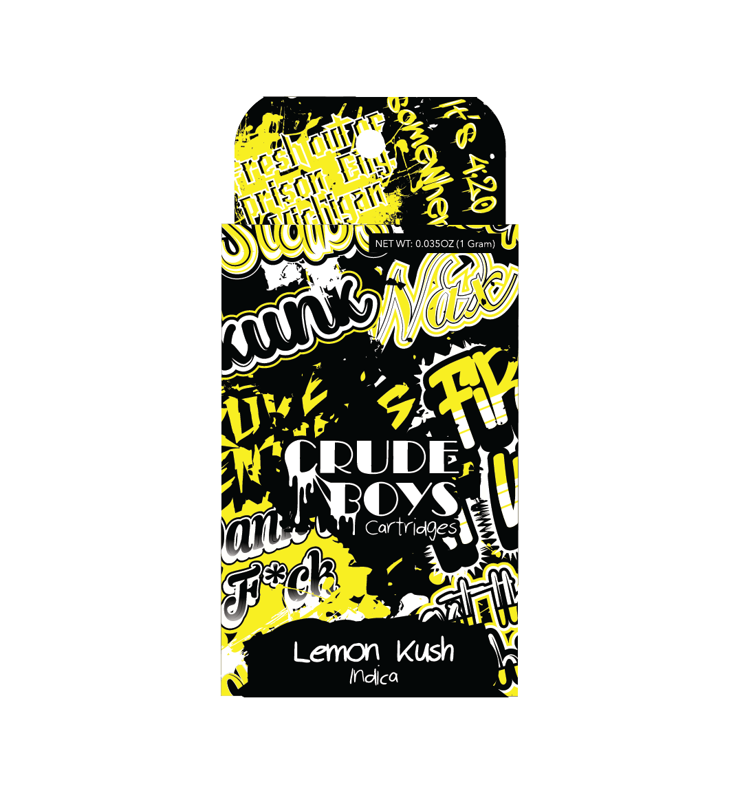 Crude Boys Lemon Kush Vape Cartridge - Doobie Crude Boys Lemon Kush Vape Cartridge - Doobie