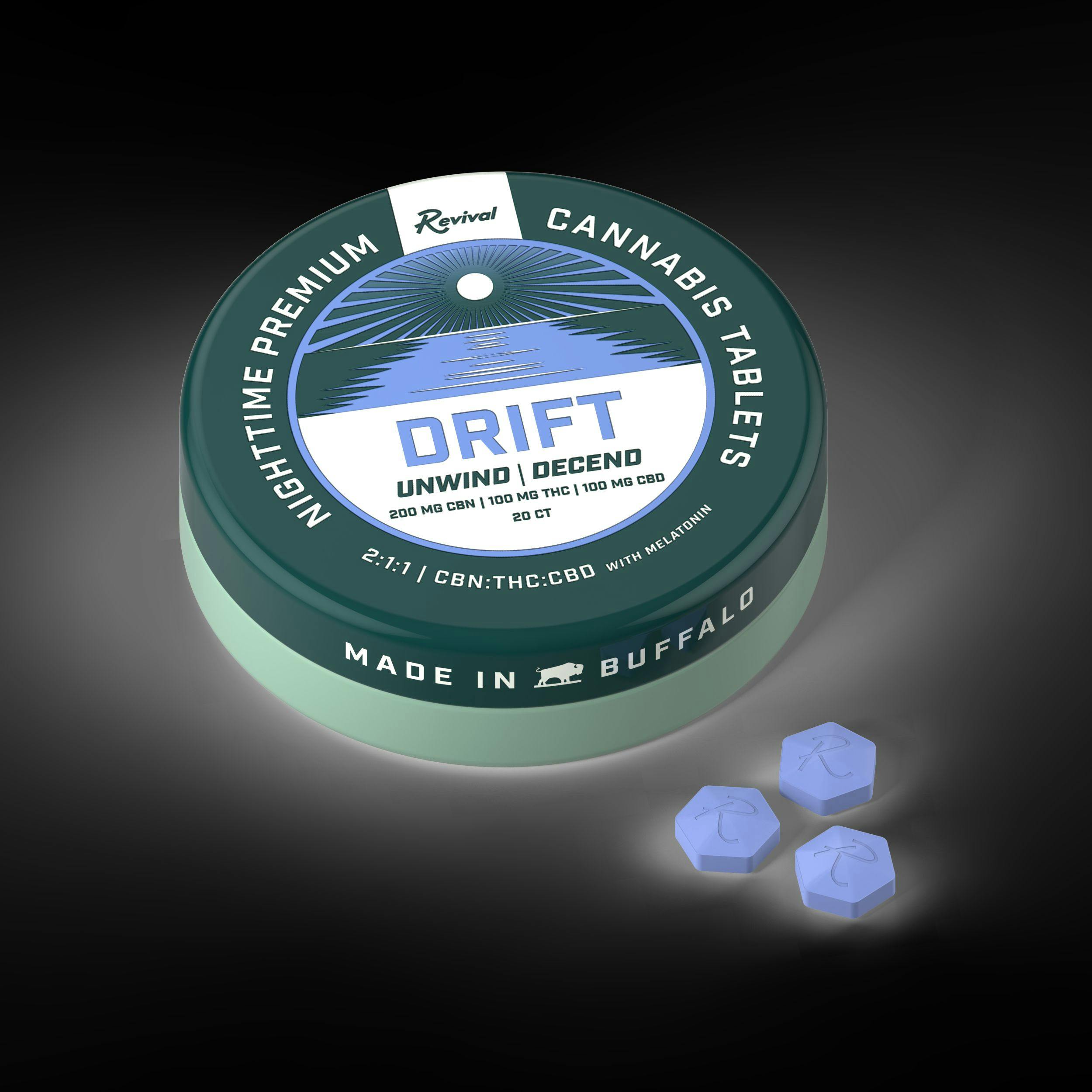 2:1:1 Drift Tablets 100mg THC | 200mg CBN | 100mg CBD • 20 Pack by ...