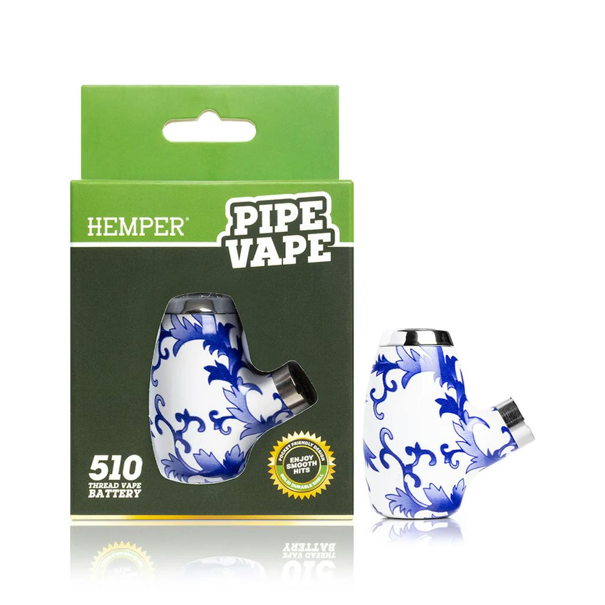 Buy Porcelain Blue/White Pipe 50 Battery Online | FREE Delivery Available