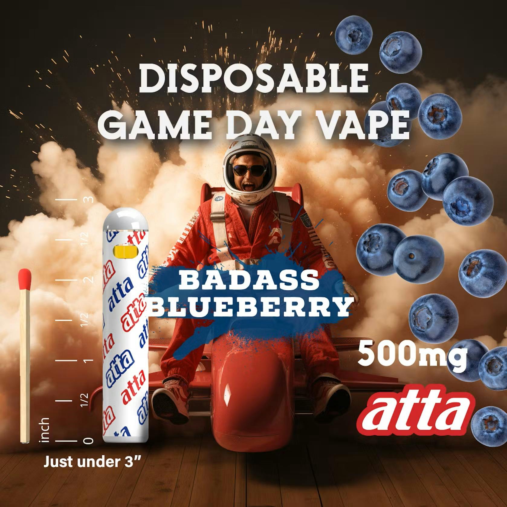Atta Atta - Disposable Game Day Vape - Badass Blueberry - Free Flying ...