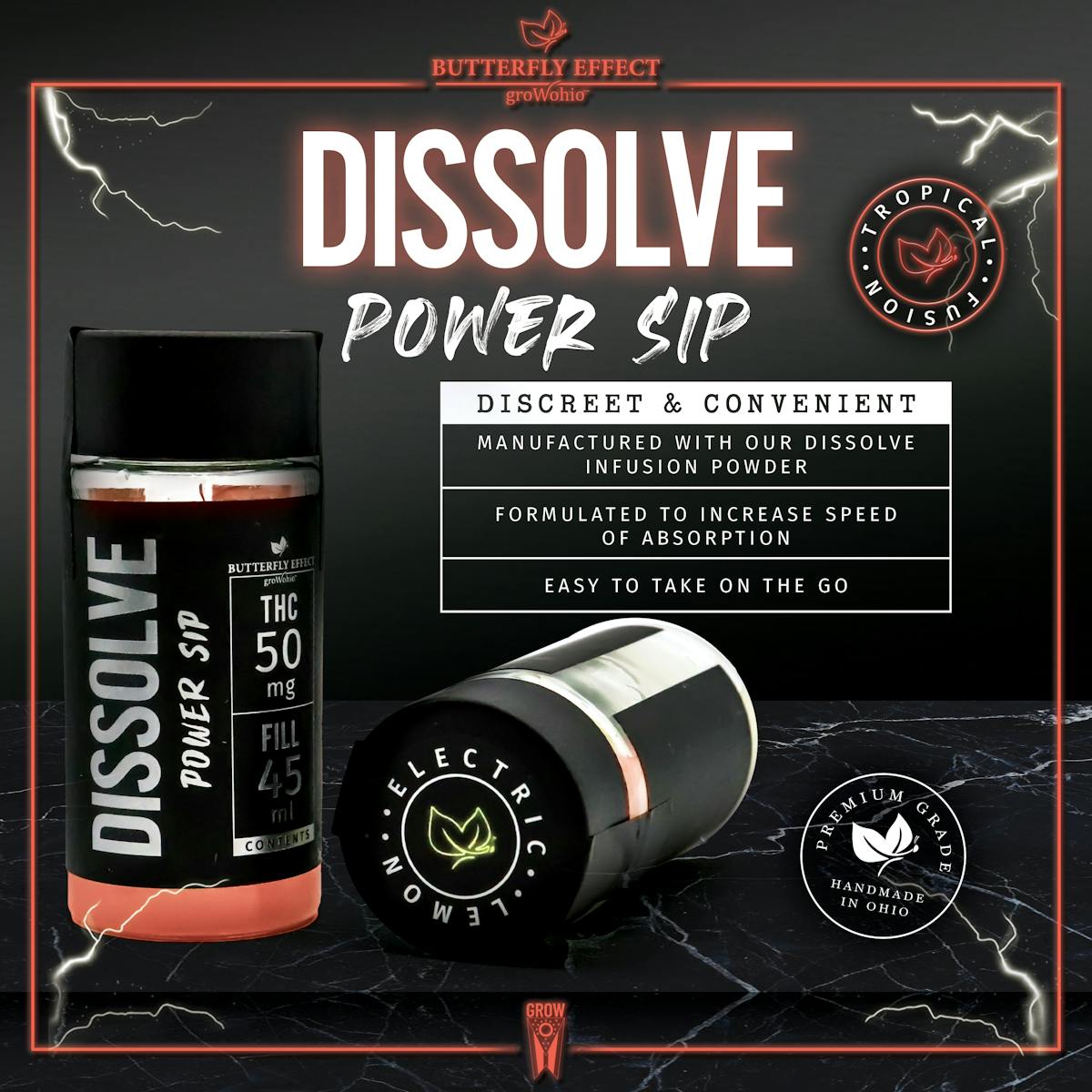 Tropical Power Sip 1pk Edibles | Butterfly Effect by Grow Ohio