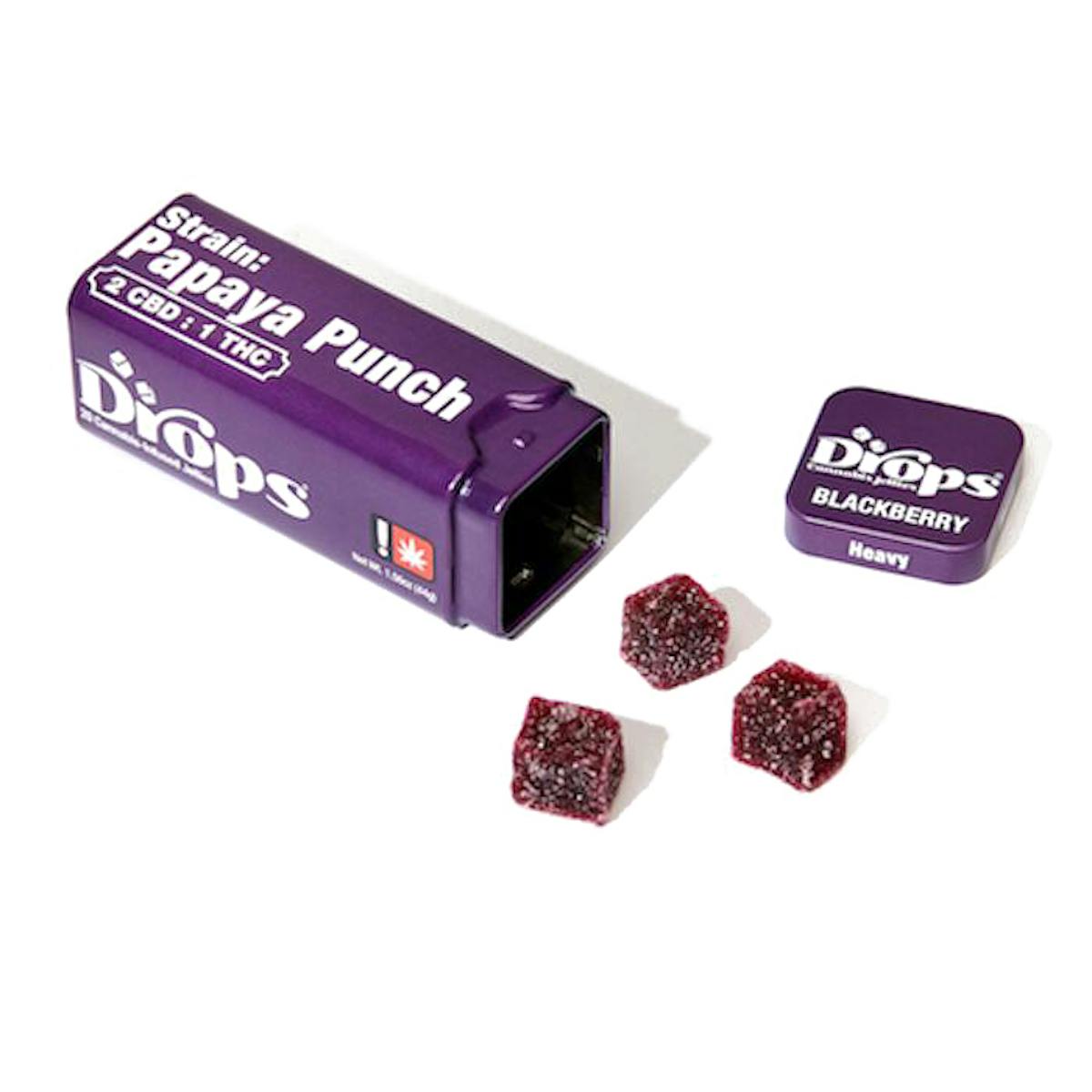 Drops 100mg 2:1 CBD:THC BLACKBERRY Heavy 20pk Live Rosin Jellies 44g ...