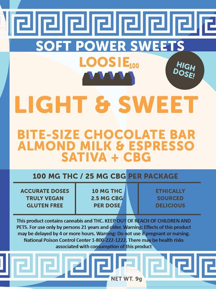 Light & Sweet Chocolate Bar | 25mg CBG / 100mg THC by Soft Power Sweets ...